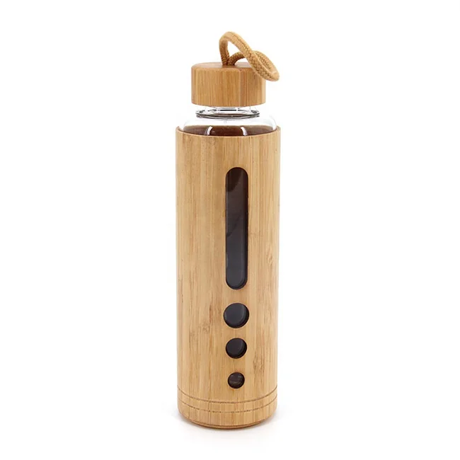 550 ML Double Wall Bamboo Glass Water Bottle - Nashonuma